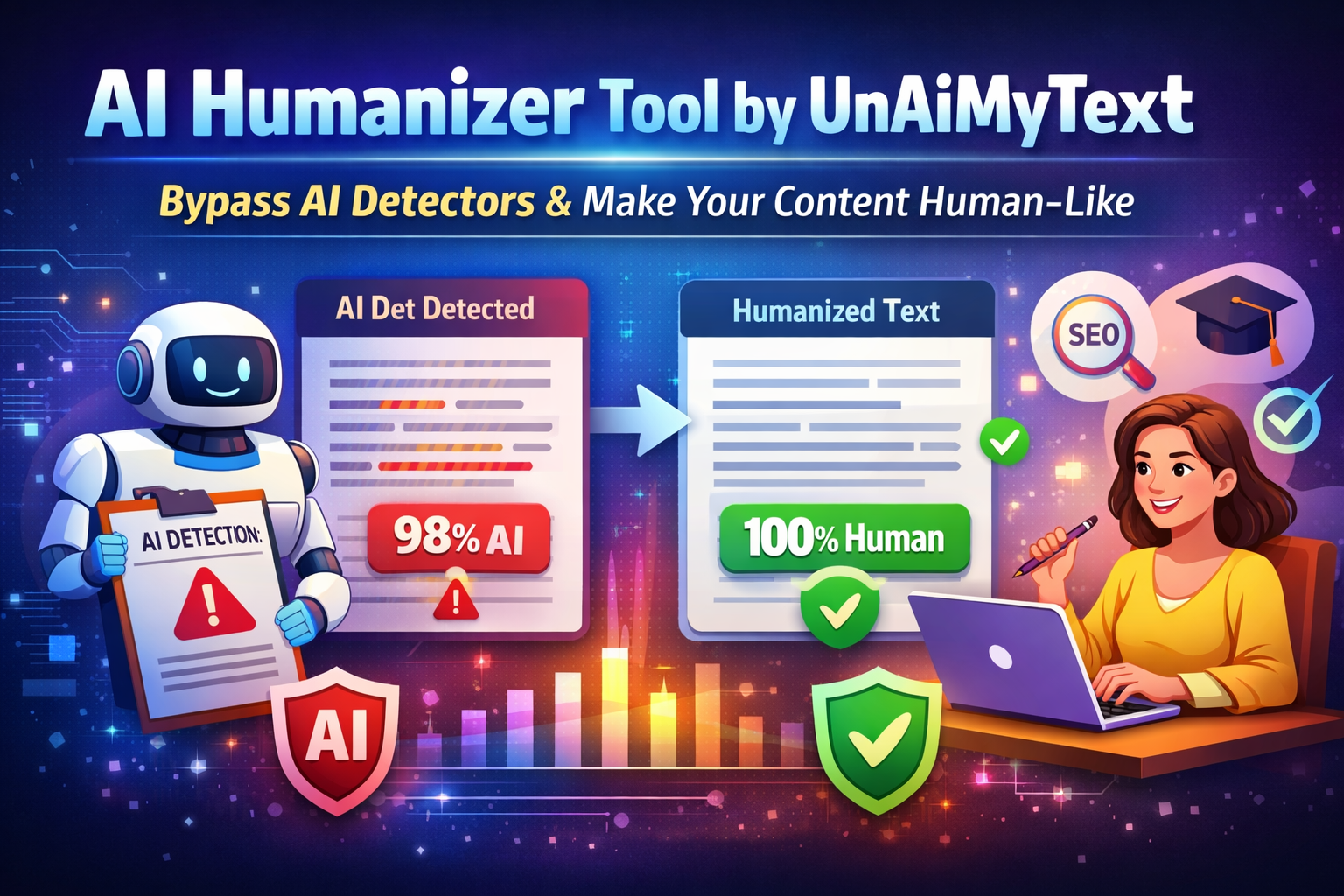 AI Humanizer tool by UnAiMyText: Bypass AI Detectors | Flowster